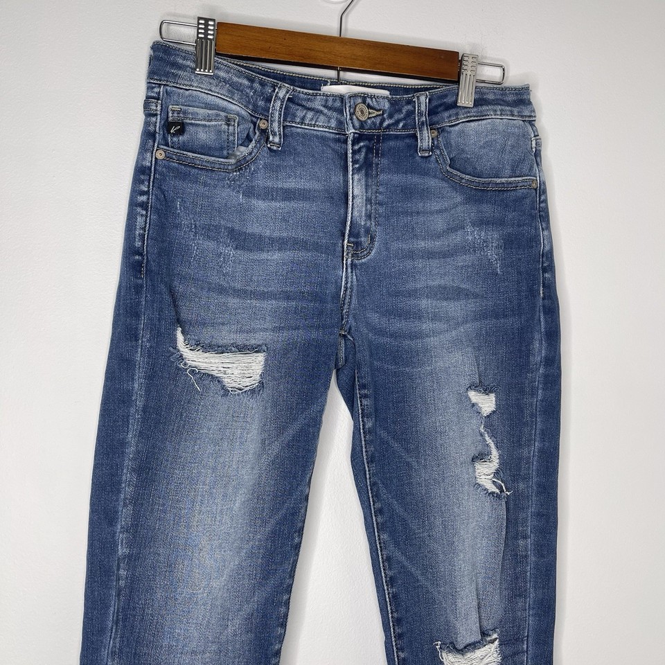 Kancan blue denim distressed skinny jeans size 27 | eBay