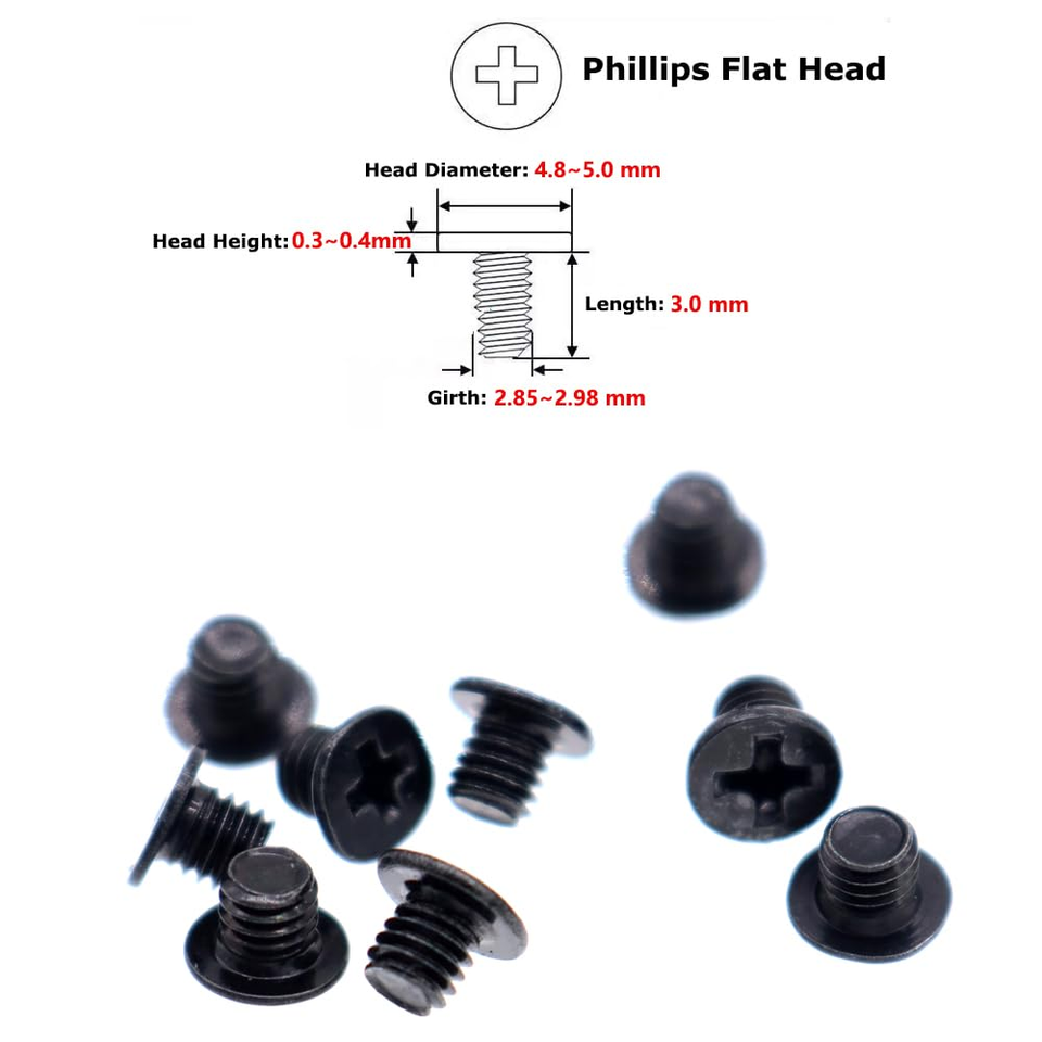 10Pcs M3X3 Mm Phillips Flat-Head Screws Replacement for Dell HP ASUS ...