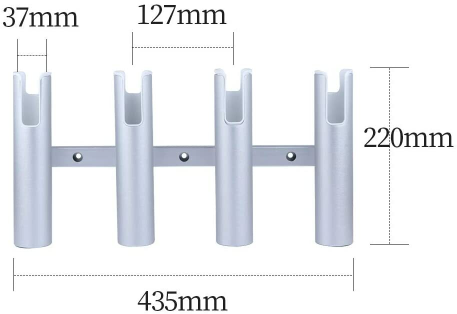 Aluminum Boat Fishing Rod holders 3/4 Tubes Fishing Rod Pod Blue and ...