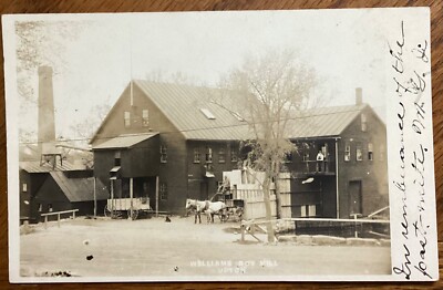 1908 Real Photo Postcard Upton, Massachusetts Williams Box Mill, Wagon ...