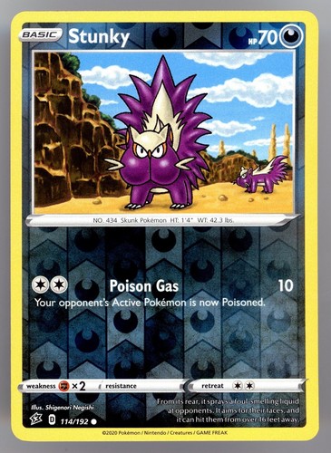 Pokémon TCG Stunky Rebel Clash 114/192 Reverse Holo Common | eBay