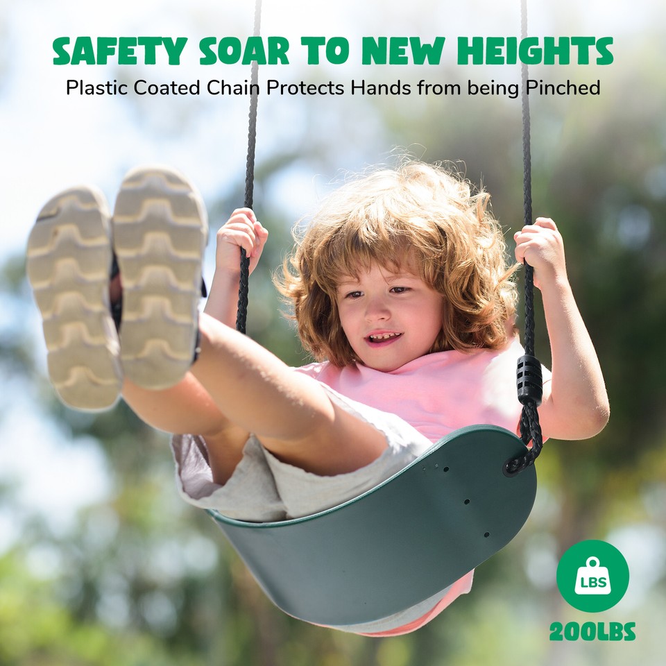 600lb Metal Swing Set Heavy-Duty Swing Stand with 3 Swings Kids ...