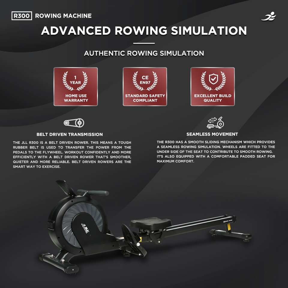 JLL R300 Rowing Machine, Home Cardio Workout Fitness Equipment | eBay UK
