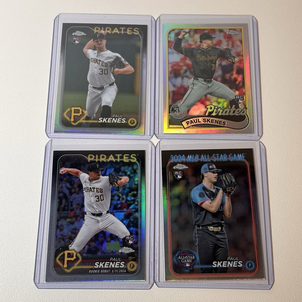 2024 TOPPS CHROME UPDATE 2 REFRACTORS PAUL SKENES RC PIRATES And 2 Reg ...