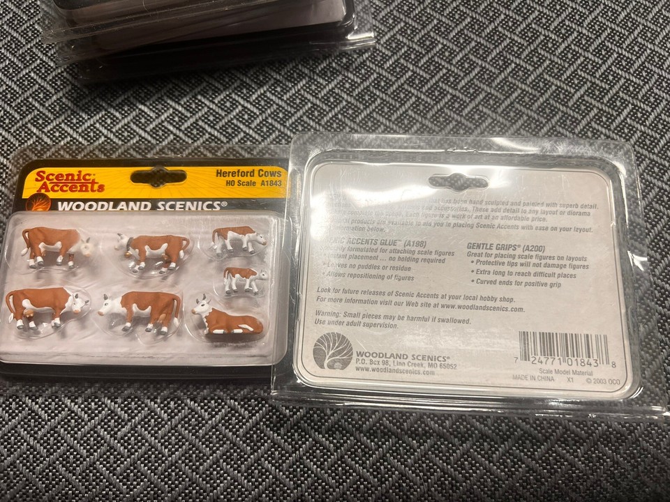 Woodland Scenics HO Scale Figures - Hereford Cows Animals A1843 | eBay