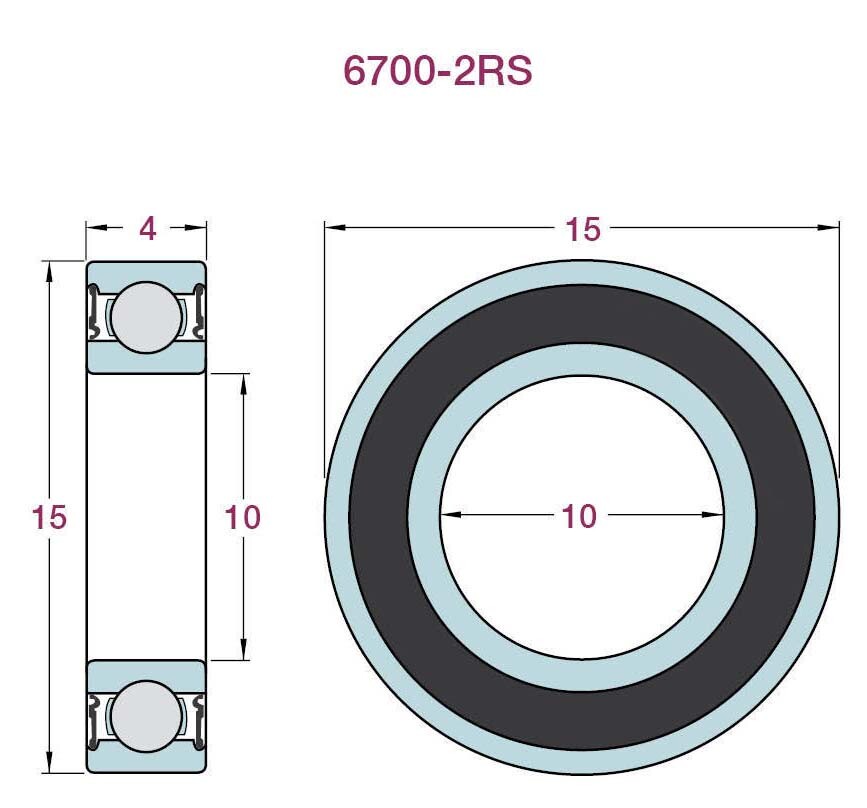 Bearing 6700 2RS 15x10x4mm Rubber Sealed x 2PCs - UK Seller | eBay UK