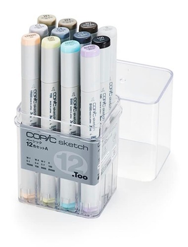 Copic Sketch Basic Marker 12 Color Set “A” Artist Markers JAPAN BRAND ...