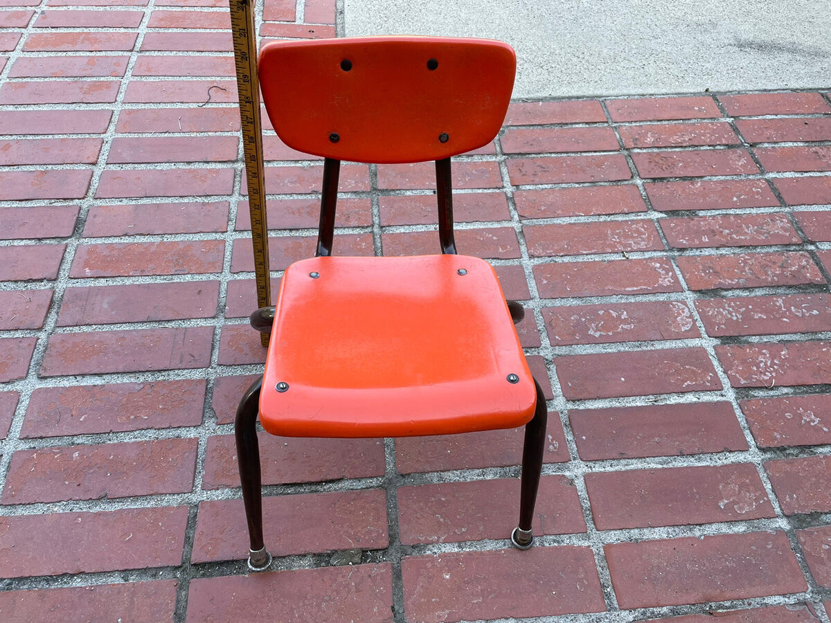 Vintage Virco Orange Student Preschool Stackable Classroom Vintage Virco Orange Student Preschool Stackable Classroom