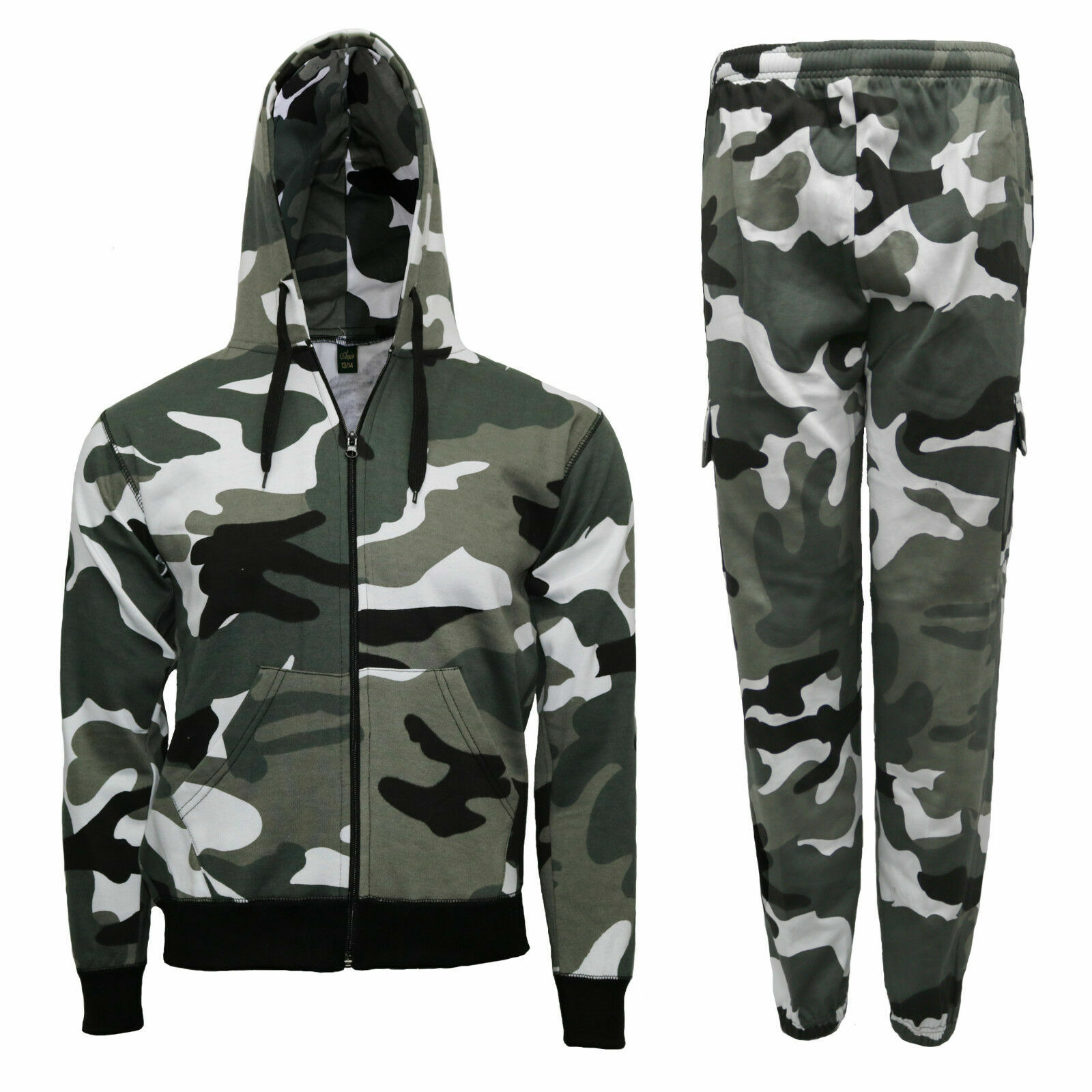 Children's Kids Waterproof Fleece Camo Jungle Hunting Fishing Tracksuit ...