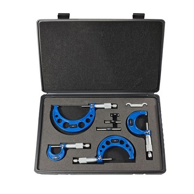 HFS(R) 0-4"x0.0001"4pc Premium Outside Micrometer Set Solid Metal Frame ...