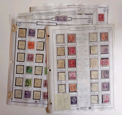 GROUP LOT UNITED STATES PERFIN STAMP COLLECTION D & E SERIES SOME ...