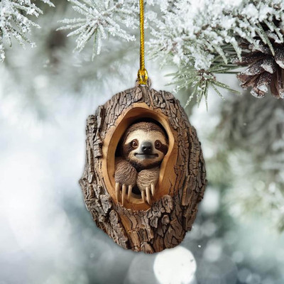 Sloth 2D Flat Ornament – Cute Christmas Hanging Holiday Gift | eBay
