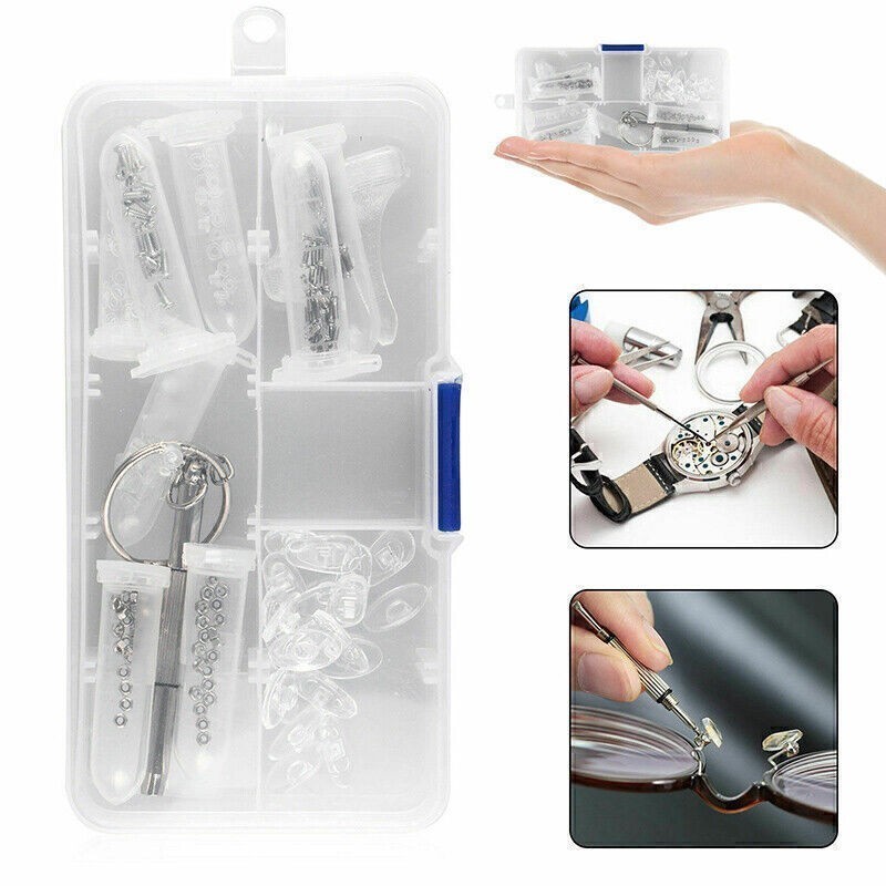 Eyeglass Repair Tool Kit Screws Nose Pads Screwdriver for Sunglasses ...
