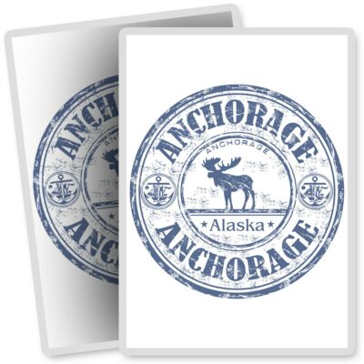 2 x Vinyl Stickers 7x10cm - Anchorage Alaska Moose Travel Stamp #4544 ...