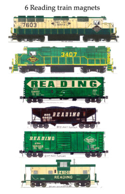 Reading Lines Freight Train 6 magnets Andy Fletcher | eBay