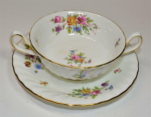 MINTON Wreath Stamp Fine China England MARLOW S309 Set Cream Soup Bowl ...