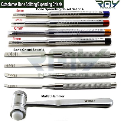 Bone Ridge Splitting Chisels Implant Osteotome Bone Spreader Mallet ...