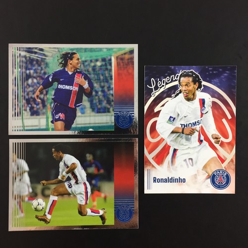 Ronaldinho Rookie RC 2 Sticker + 1 Card Panini PSG 50 Ans Anniversary ...