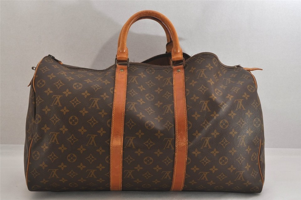 Auth Louis Vuitton Monogram Keepall 50 Travel Boston Bag Old Model LV ...