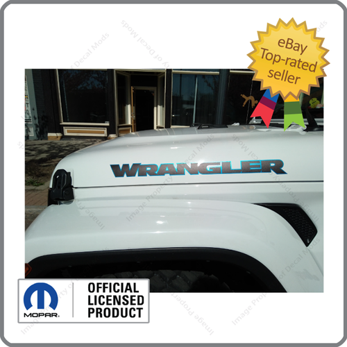 (2x) Jeep WRANGLER JK Hood Decals Graphics Stickers 4xe Blue Matte ...
