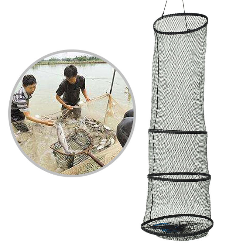 4Layers Collapsible Fishing Basket Dip Net Fishing Cage Fishing ...