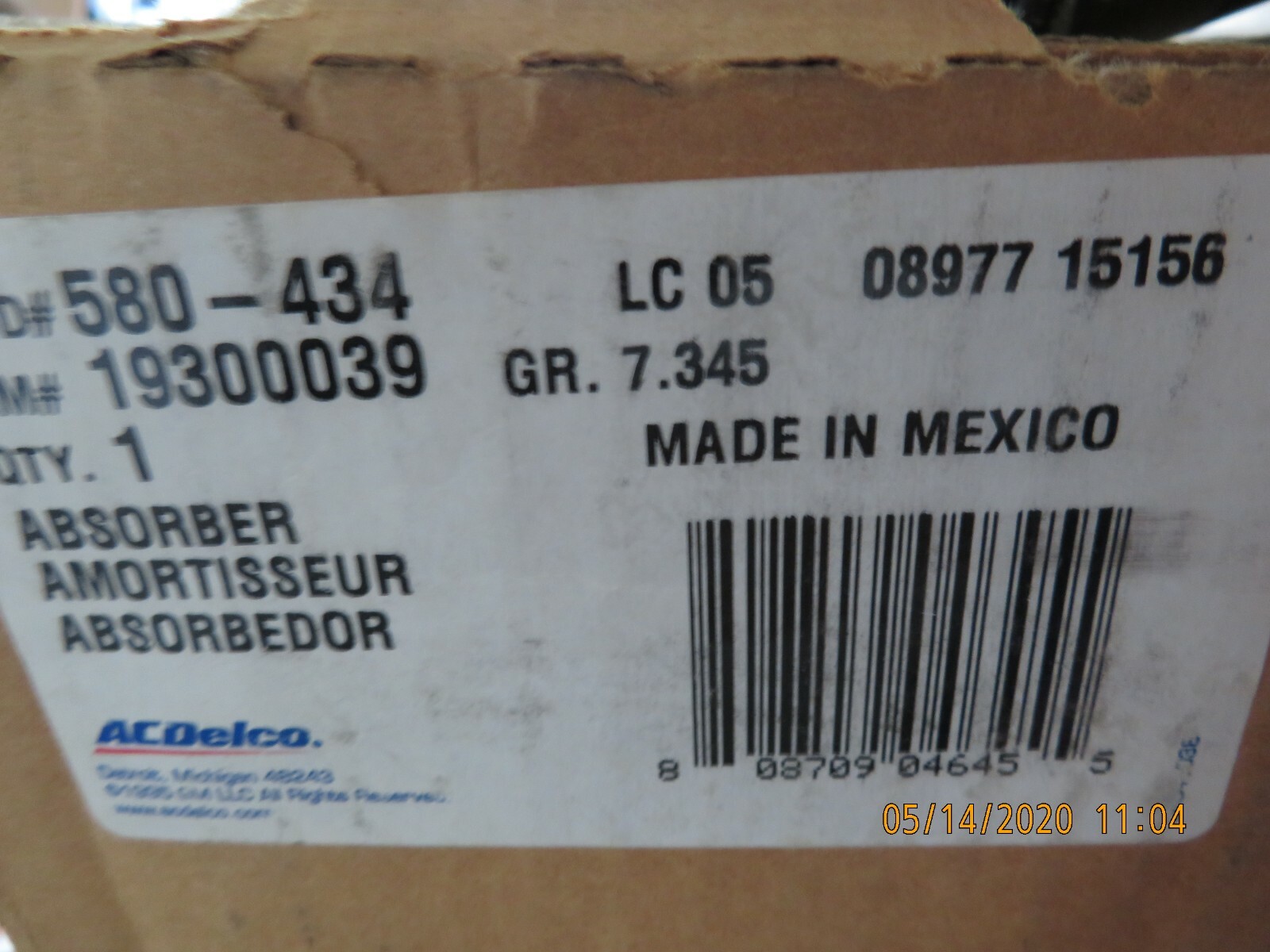 Shock Absorber Front-Right/Left ACDelco GM Original Equipment 580-434 ...