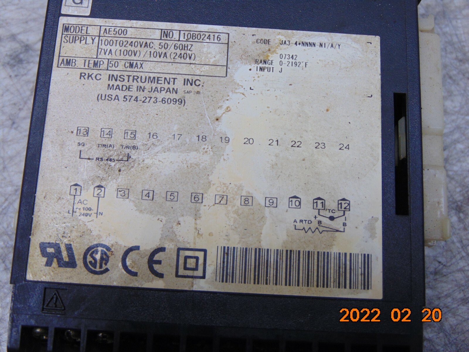 RKC Instrument AE500 Digital Temperature Controller 100-240VAC for sale ...