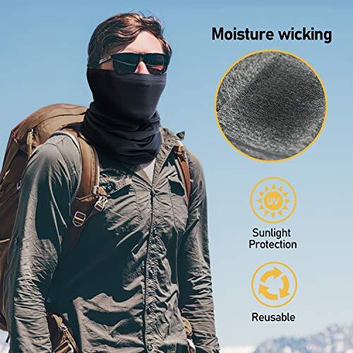 Neck Gaiter Face Cover Scarf, Breathable Sun & Wind-proof for Black ...