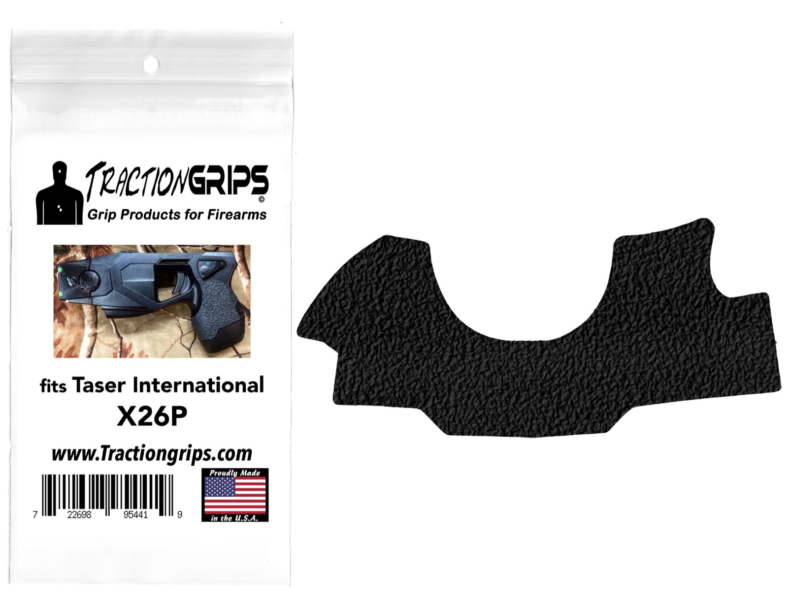 Tractiongrips rubber grip tape overlay for Taser International X26P ...