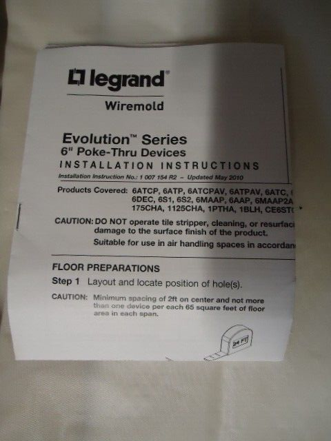 Legrand Wiremold 8ACT6A 6 Port Communication Plates Evolution Series ...