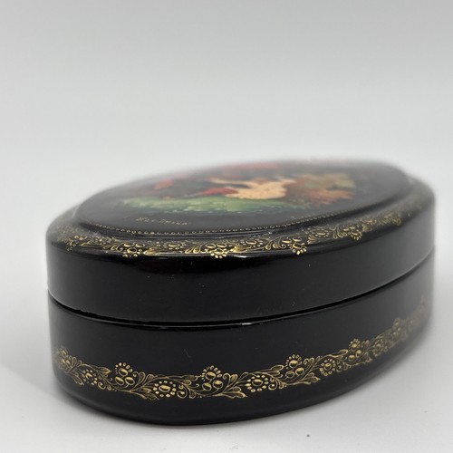 Russian Hand Painted Hinged Lacquer Trinket Box Fairy Tale Firebird ...