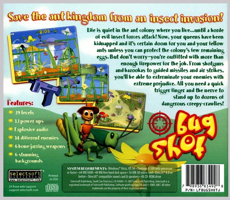 BUG SHOT BRAND NEW RETAIL FACTORY SEALED PC CD-ROM SOFTWARE. SHIPS FAST ...