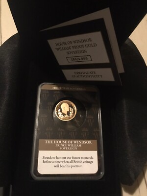 Future king house of Windsor proof gold full sovereign William coin ...