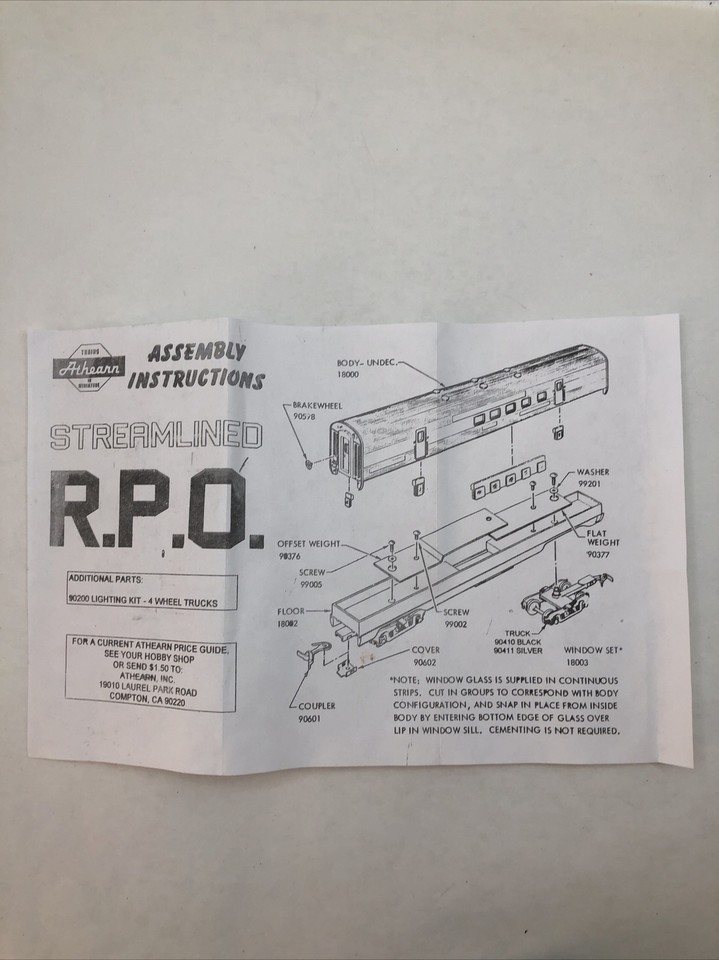 Ahtearn HO Kit Streamlined US Mail Railway Post Office RPO9987 NOS | eBay