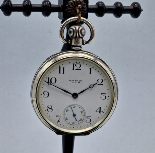 ANTIQUE WALTHAM U.S.A SOLID SILVER POCKET WATCH 55 MM. / U006 | eBay UK