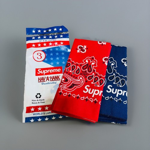 Supreme x Hav-A-Hank Bandanas 3-Pack Black, Blue, and Red Brand New ...