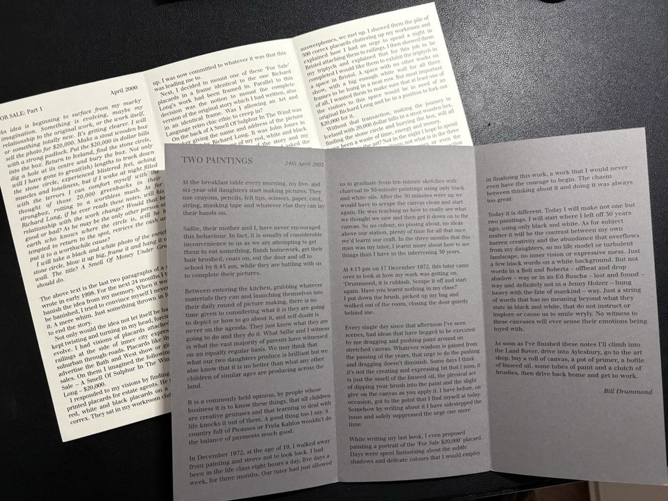Bill Drummond 'For Sale' (2000) & Two Paintings (2002) Pamphlets | eBay UK