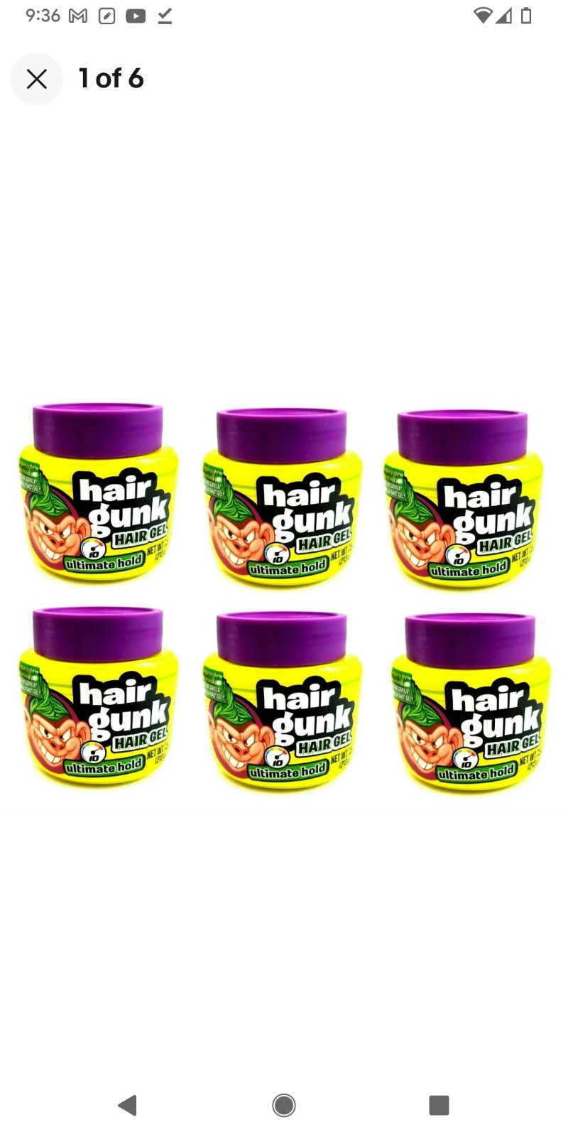 6 Bottles of Monkey Gunk Hair Gunk Hair Gel Ultimate Hold, 6 oz BRAND ...