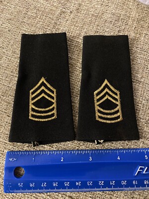 Pair US Army Master Sergeant Enlisted Shoulder Epaulette Rank Boards ...