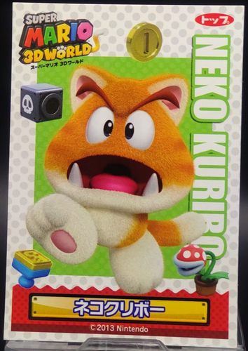 Cat Goomba Super Mario Bros World Vintage Card Topsun Nintendo Japanese ...