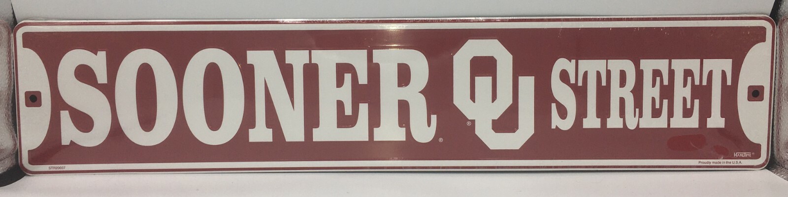 OKLAHOMA SOONERS METAL STREET SIGN 24" X 5" SOONER STREET STR GAME ROOM ...
