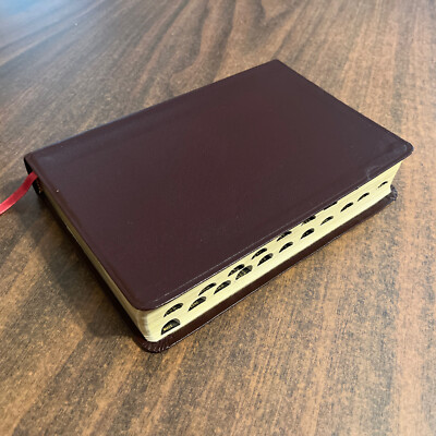 NIV 1984 Textbook Double Column Bible Indexed - Burgundy Bonded Leather ...