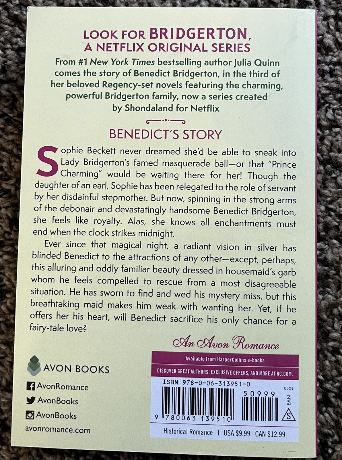 Julia Quinn Bridgerton Book 3: An Offer from a Gentleman(Benedict's ...