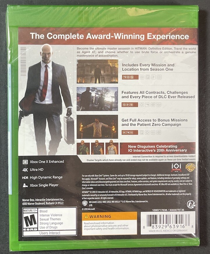 Hitman [ Definitive Edition ] (XBOX ONE) NEW | eBay