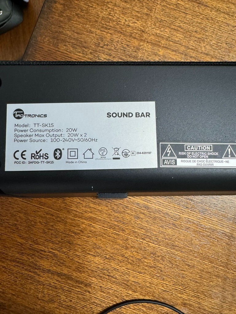 TaoTronics TT-SK15 Wired Wireless Bluetooth Audio Sound Bar - Black w ...