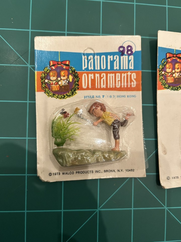 Antique Panorama Ornaments Boy Catching Butterflies Cake Topper ...