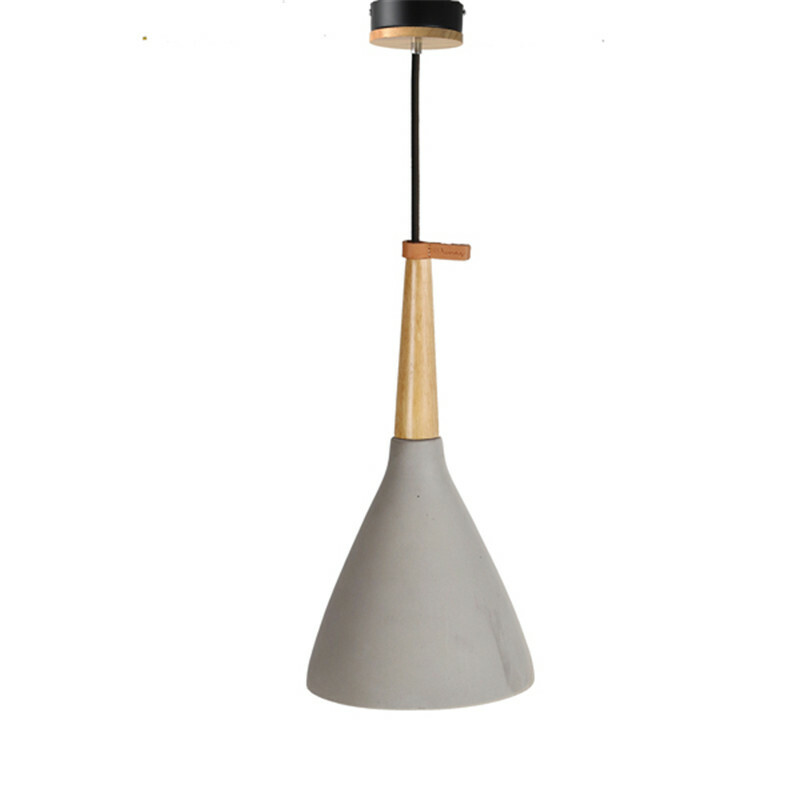 Timber Raw Concrete Bell Shaped Pendant Light | eBay
