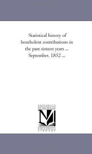 Statistical History of Benebolent Contributions in the Past Sixteen ...