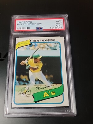 Rickey Henderson 1980 Topps #482 Rookie PSA 9(os) Crisp Image, Corners ...