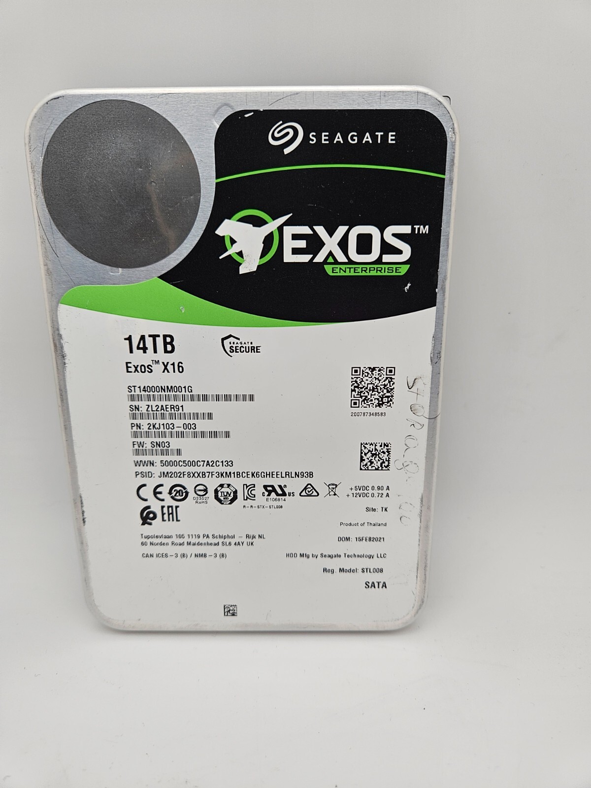 Seagate Exos X16 14TB 3.5" SATA Drive 7200RPM 256MB ST14000NM001G (READ ...